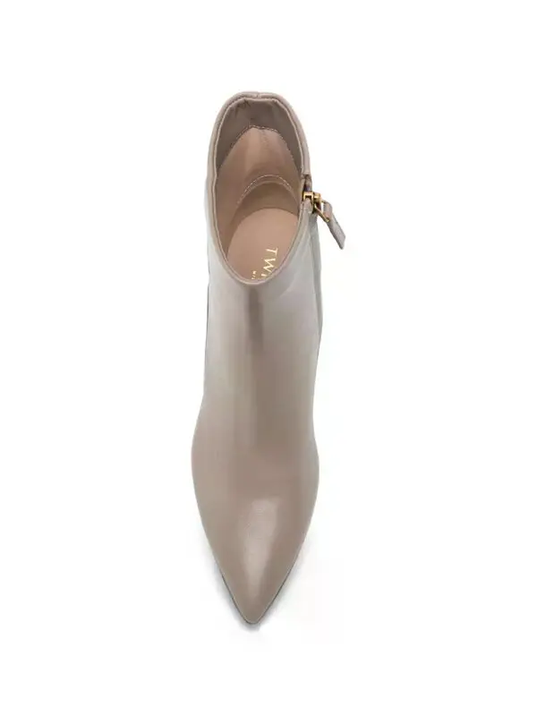 TWINSET Pointed-toe Leather Ankle Boots
