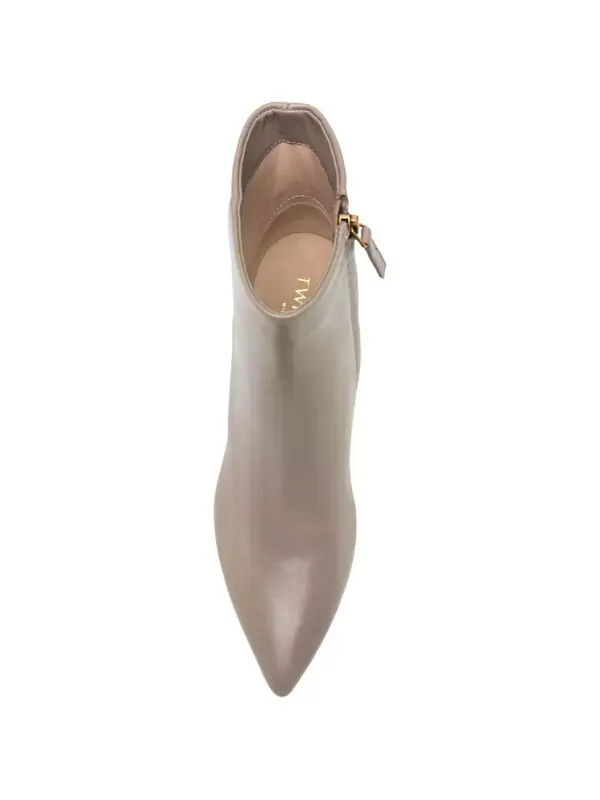 TWINSET Pointed-toe Leather Ankle Boots