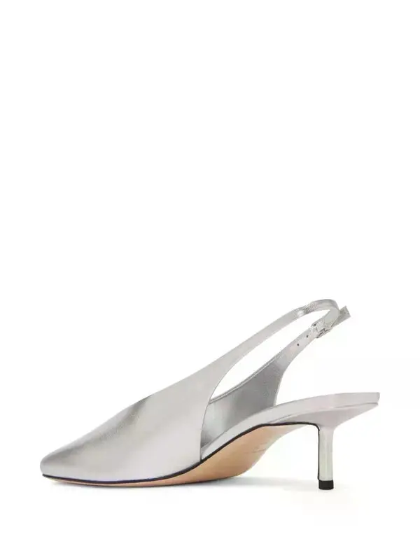 Studio Amelia 50mm Sierra Square-toe Slingback Heeled Pumps - Silver