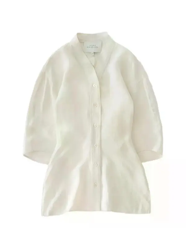 Studio Nicholson Asti Curved-sleeve Blouse - Neutrals