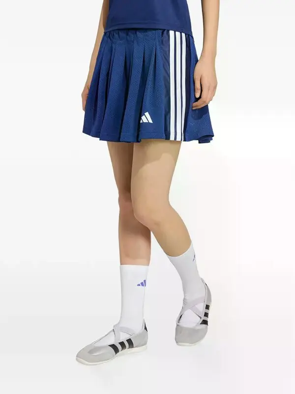 Adidas Pleated Mesh-knit Mini Skirt