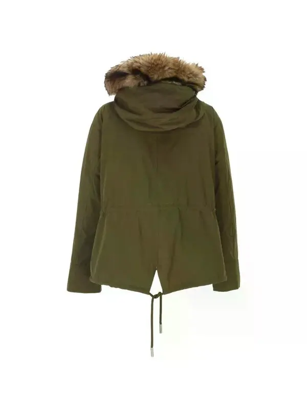 Moncler Shearling Trim Parka Coat
