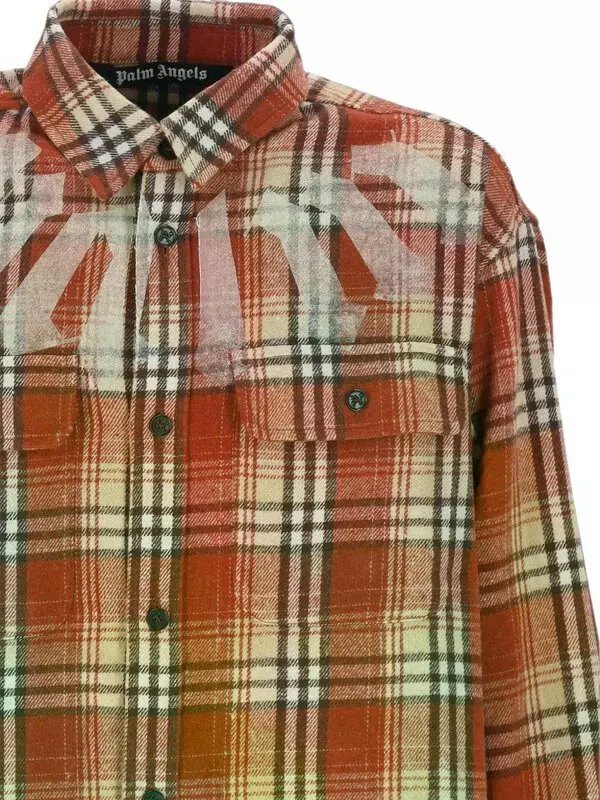 Palm Angels Big Neck Logo-print Checked Shirt
