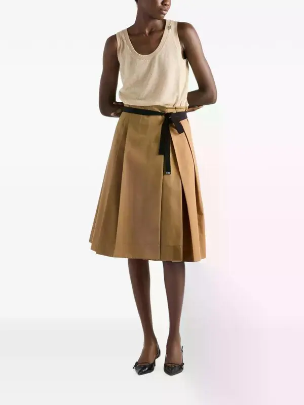 Prada Gabardine Skirt - Neutrals