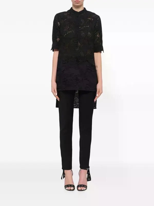 Neil Barrett Laser-cut High-low Shirt - Black