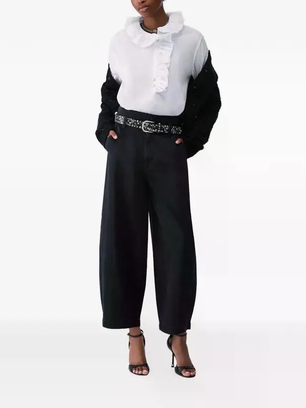Liu Jo Poplin Shirt With Decorative Ruffles And Buttons