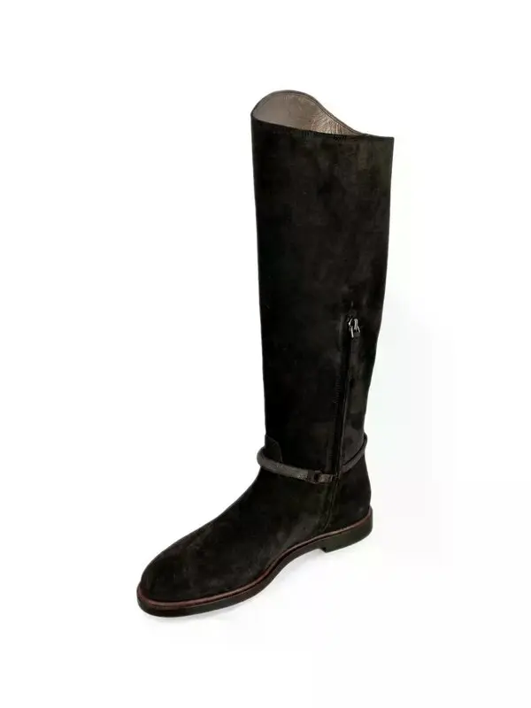 Brunello Cucinelli Suede Boots With Precious Strap
