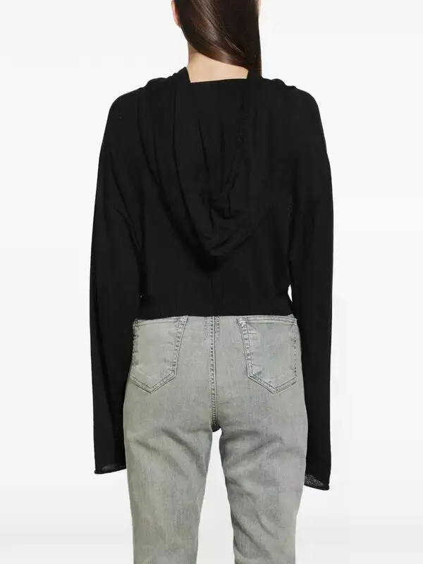 Rick Owens Cropped Knit Hoodie