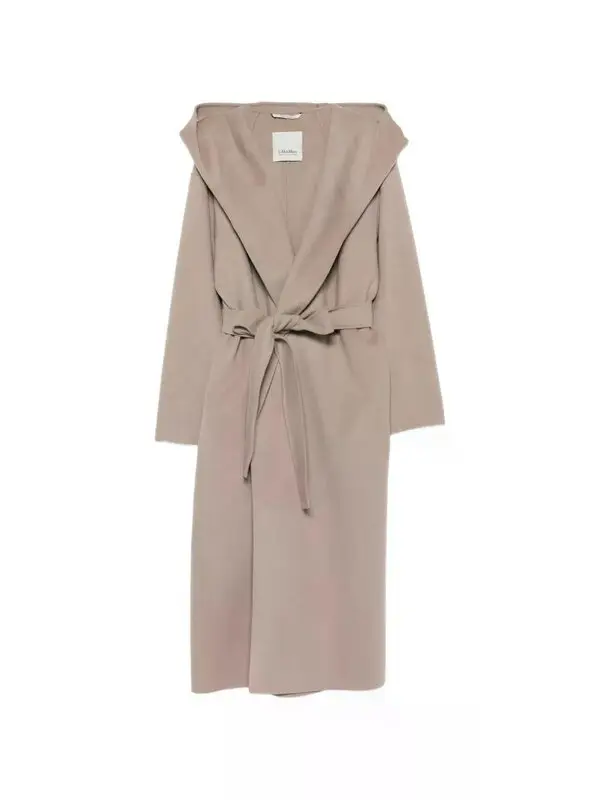 Max Mara Hooded Belted Coat - Neutrals