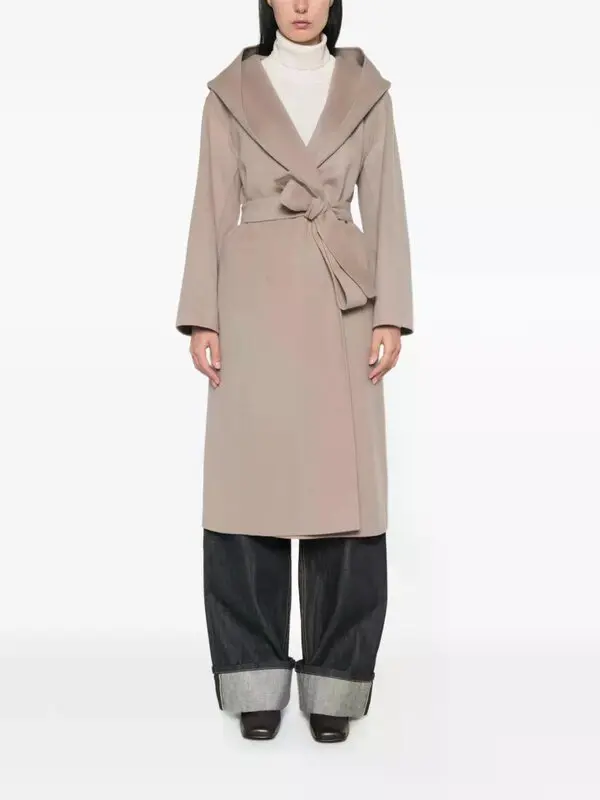 Max Mara Hooded Belted Coat