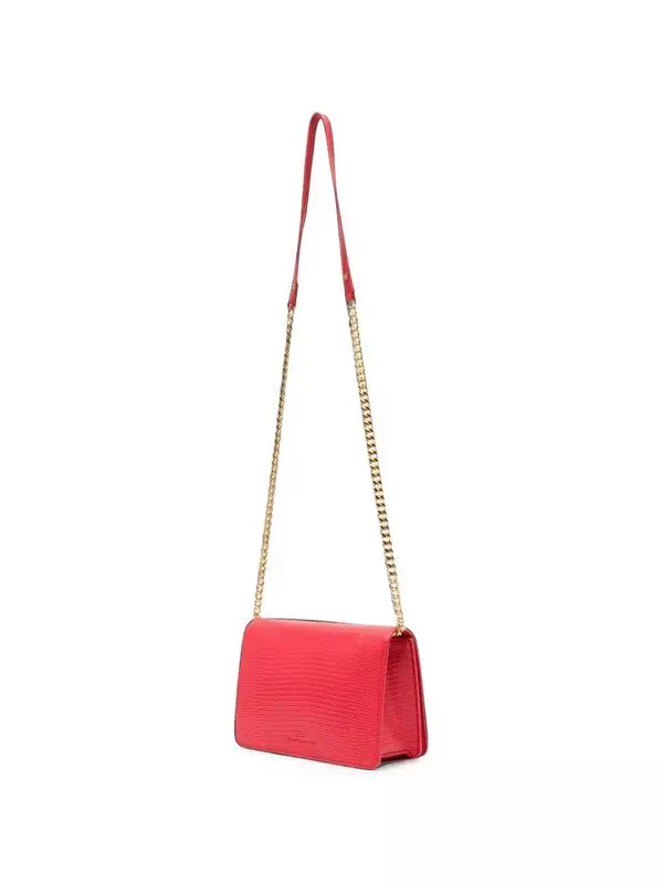 Elisabetta Franchi Lizard-effect Logo-plaque Clutch Bag