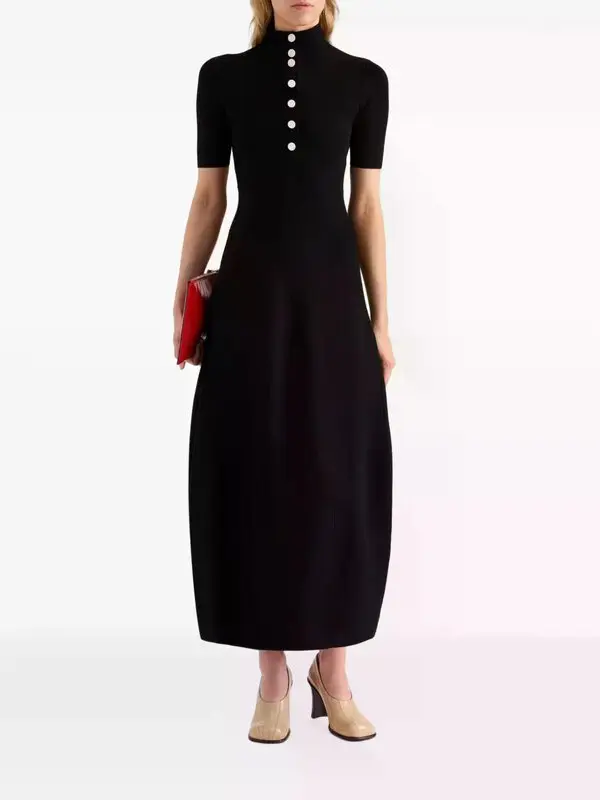 Proenza Schouler Mathilde Dress In Compact Stretch Viscose - Black