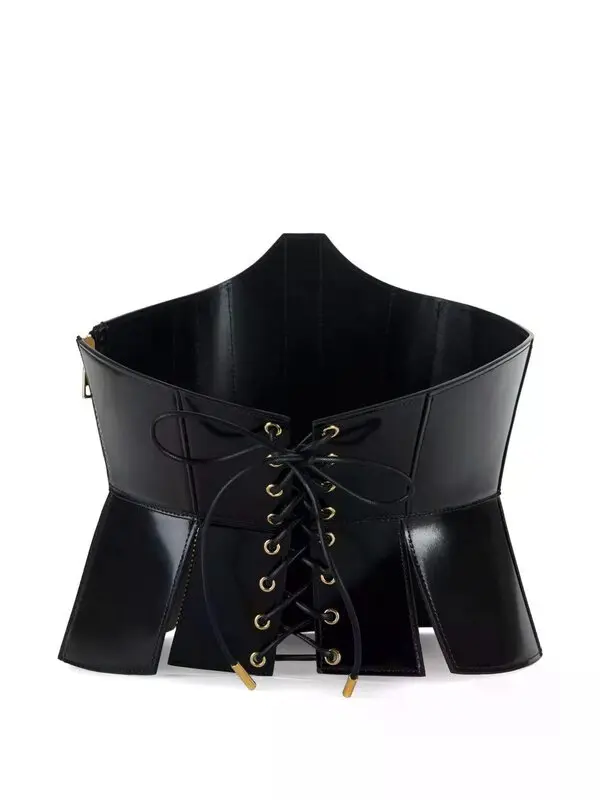 Elisabetta Franchi Lace-up Bustier Belt - Black