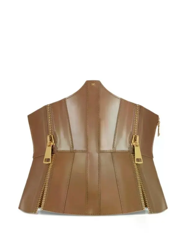 Elisabetta Franchi Lace-up Bustier Belt - Black