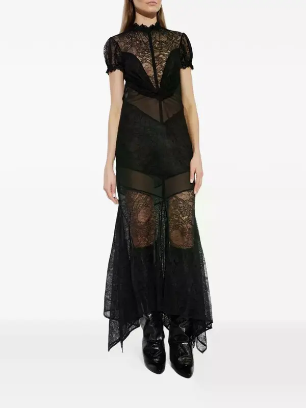 Attico Lace Panel Midi Dress