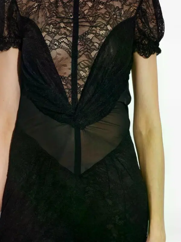 Attico Lace Panel Midi Dress