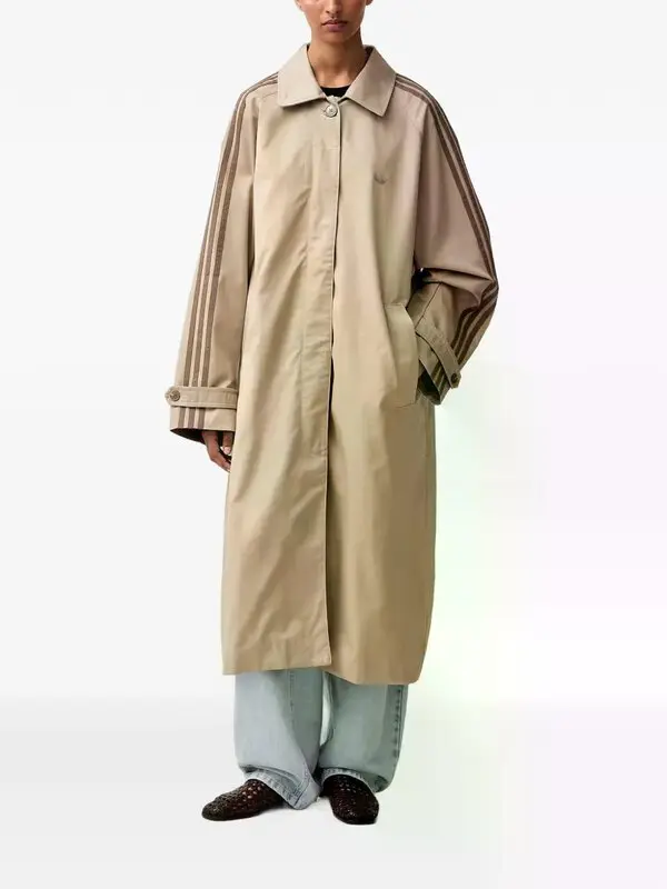 Adidas Mac 3-stripes Logo-embroidered Trench Coat