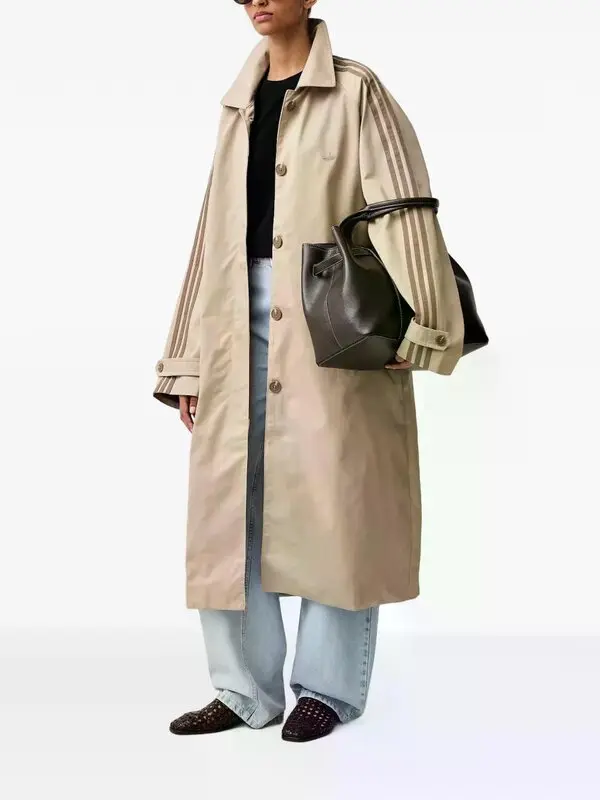Adidas Mac 3-stripes Logo-embroidered Trench Coat