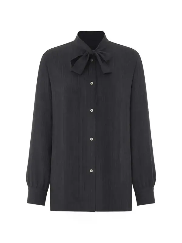 A.p.c. Tie Colar Striped Shirt - Blue