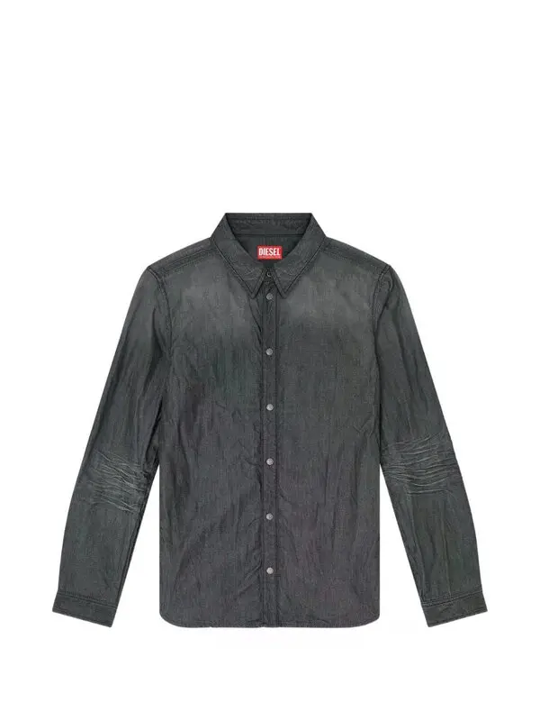 DIESEL® Shirt In Creased Denim - Grey