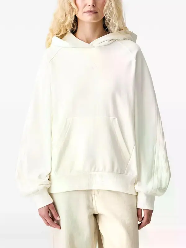 Adidas Embroidered-logo Raglan-sleeve Hoodie - White