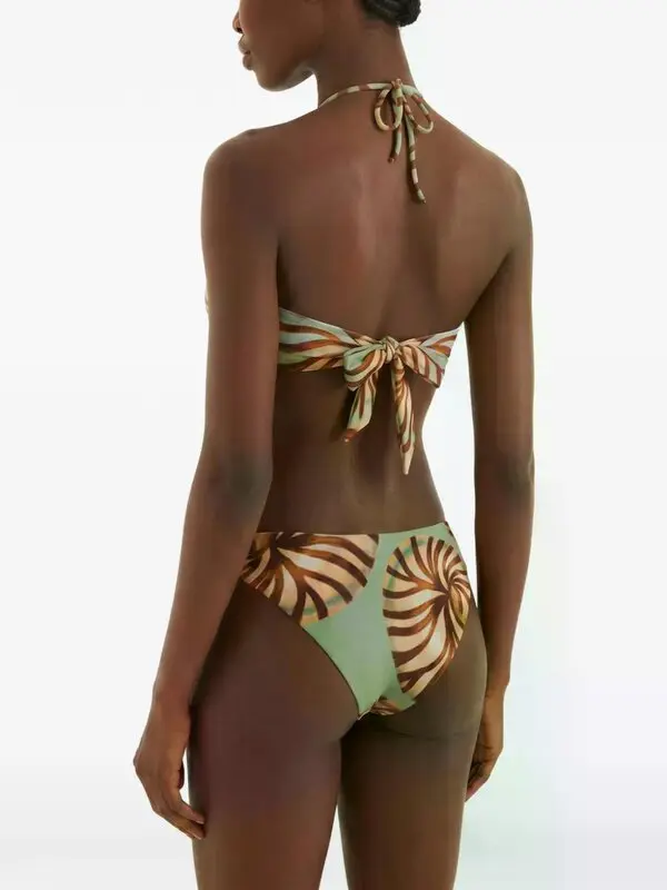 Farm Rio Bead-embellished Shell-print Bikini Top