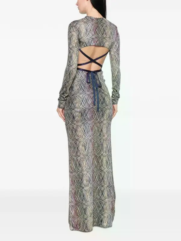 Missoni Zigzag-knit Open-back Dress
