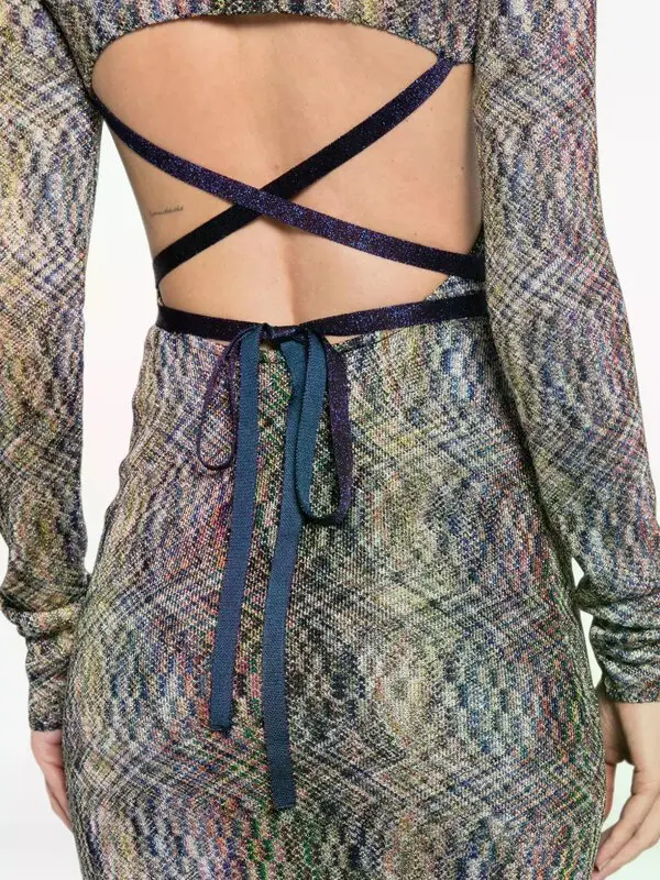 Missoni Zigzag-knit Open-back Dress