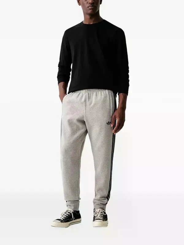 Adidas Logo-embroidered Stripe-detail Track Pants