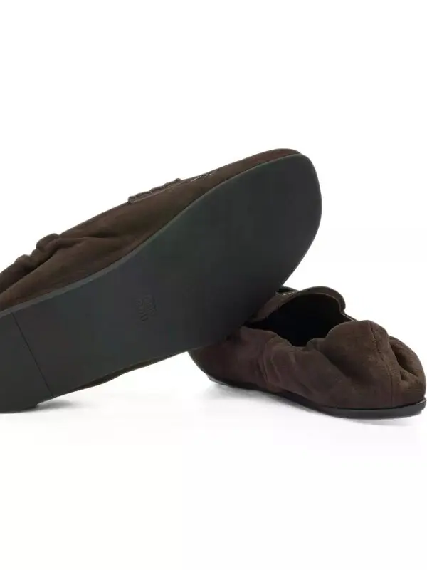 Miu Miu Ruches Suede Loafers