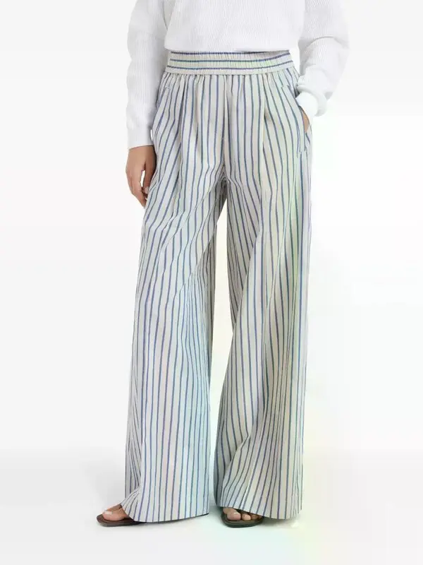 Brunello Cucinelli Striped Wide-leg Trousers