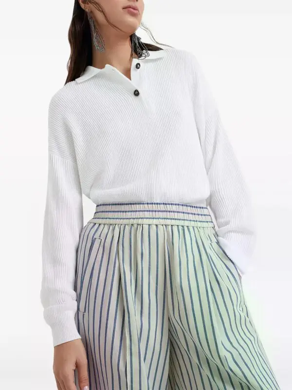 Brunello Cucinelli Striped Wide-leg Trousers
