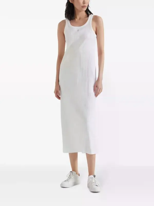 Brunello Cucinelli Ribbed Tank Dress With Embroidered Logo