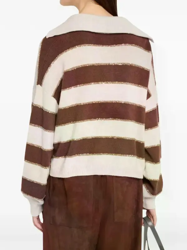 Brunello Cucinelli Sequin-embellished Striped Sweater