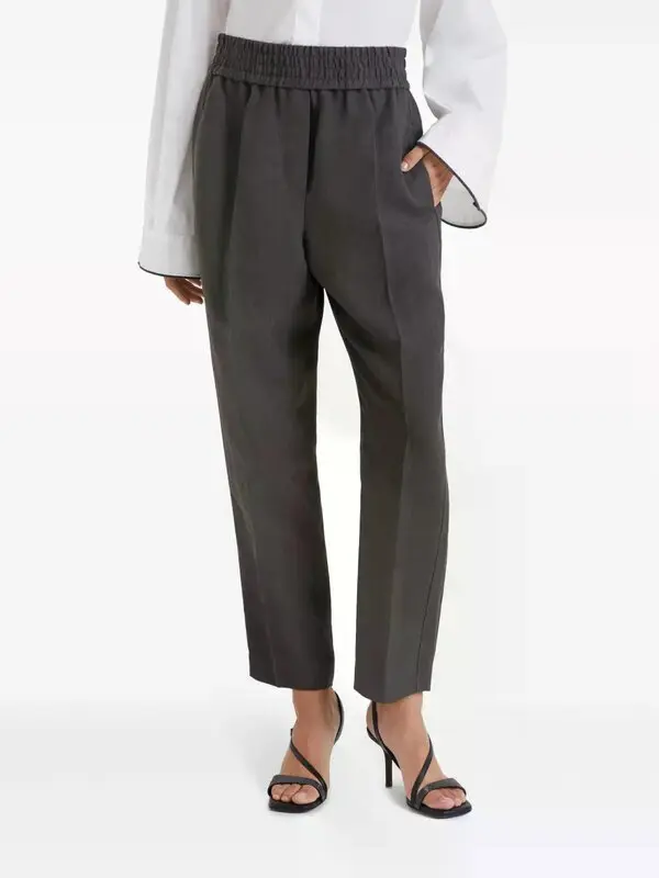 Brunello Cucinelli High-waist Cropped Trousers