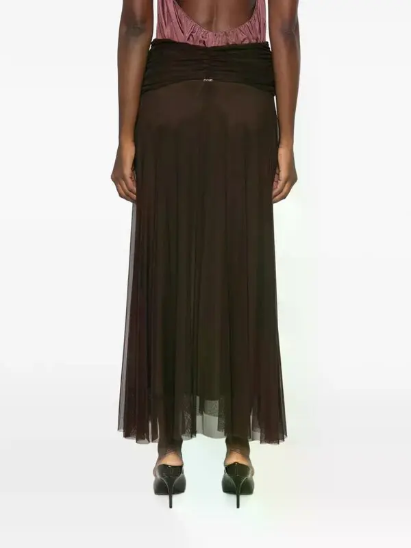 TWINSET Ruched-waist Mesh Skirt