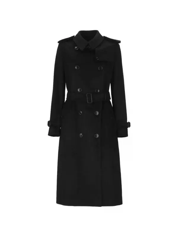 Burberry Double-breasted Cashmere Coat - Black