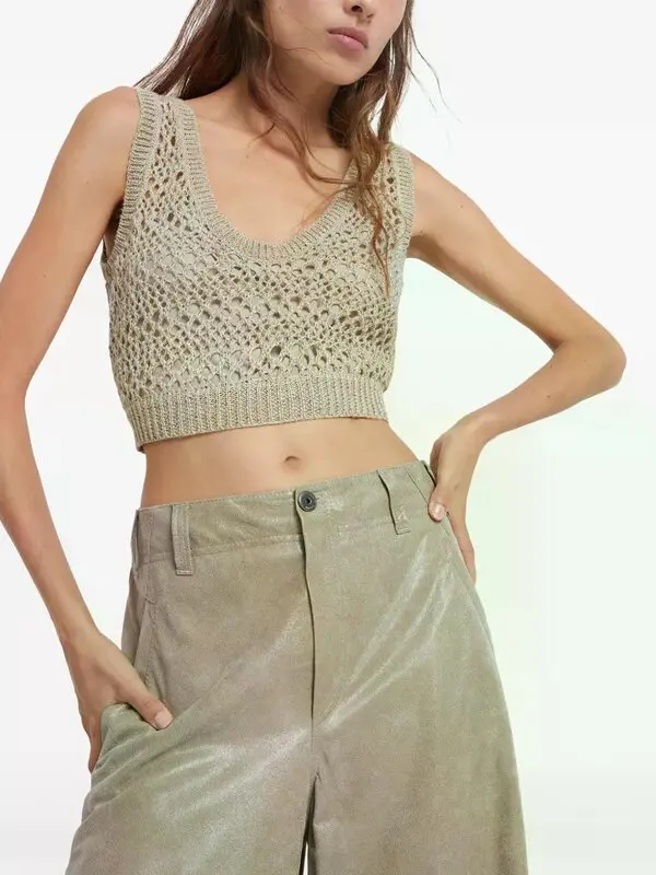 Brunello Cucinelli Wet-effect Leather Trousers