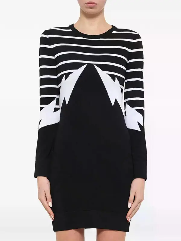 Neil Barrett Knitted Mini Dress - Black