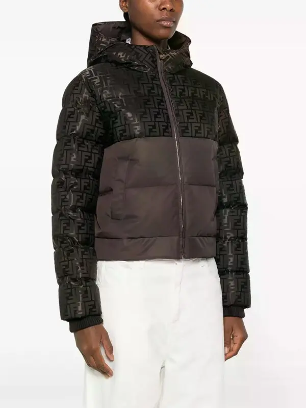 Fendi Ff Logo Hooded Puffer Jacket