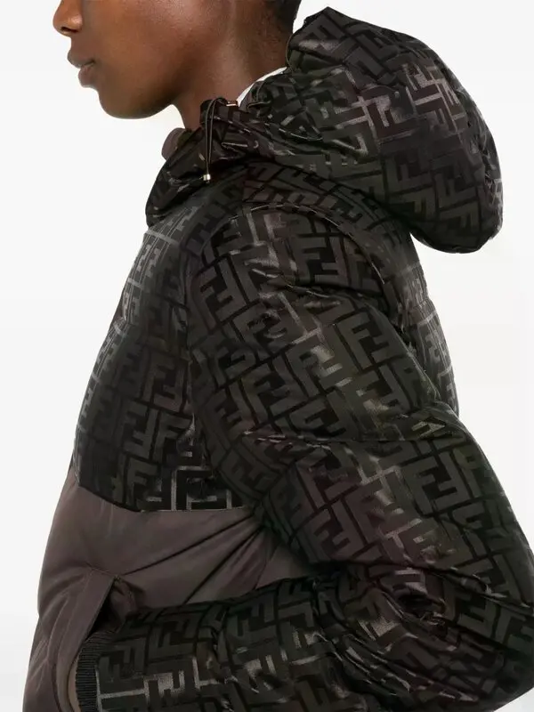 Fendi Ff Logo Hooded Puffer Jacket