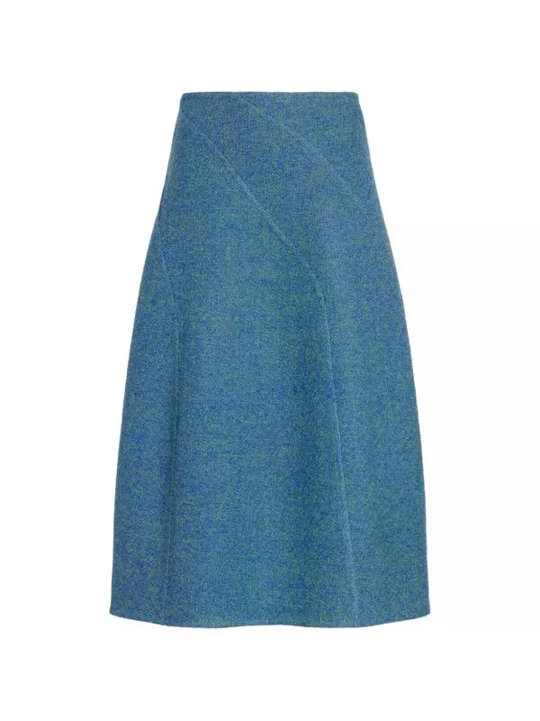Proenza Schouler Gaelle Skirt In Double Face Melange Outerwear - Blue