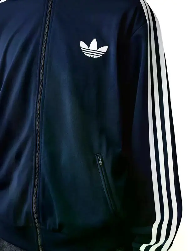 Adidas Firebird Logo-embroidered Striped Sweater