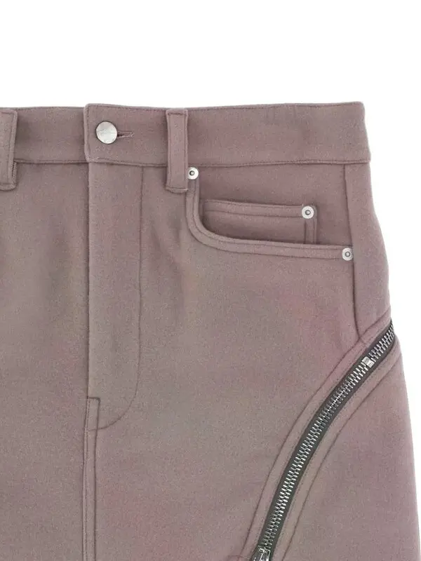 Rick Owens Zip Detail Wool Mini Skirt