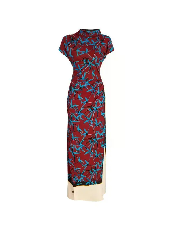 Proenza Schouler Anais Dress In Printed Stretch Cady - Red