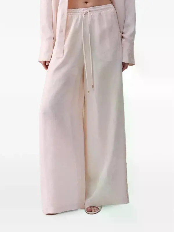 Liu Jo Jacquard Trousers With Valencienne Lace - Pink