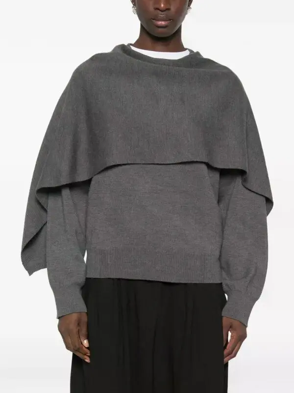 RÓHE Cape-overlay Knitted Sweater