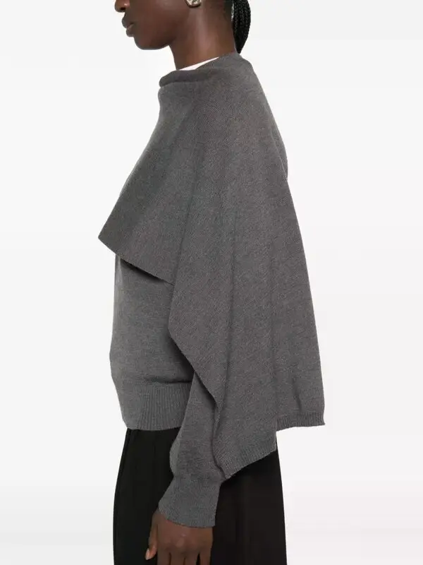 RÓHE Cape-overlay Knitted Sweater