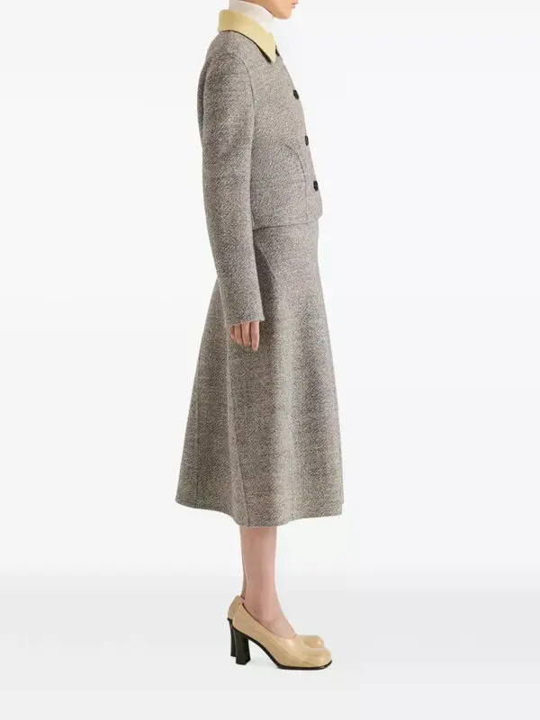 Proenza Schouler Gaelle Skirt In Double Face Melange Outerwear - Grey