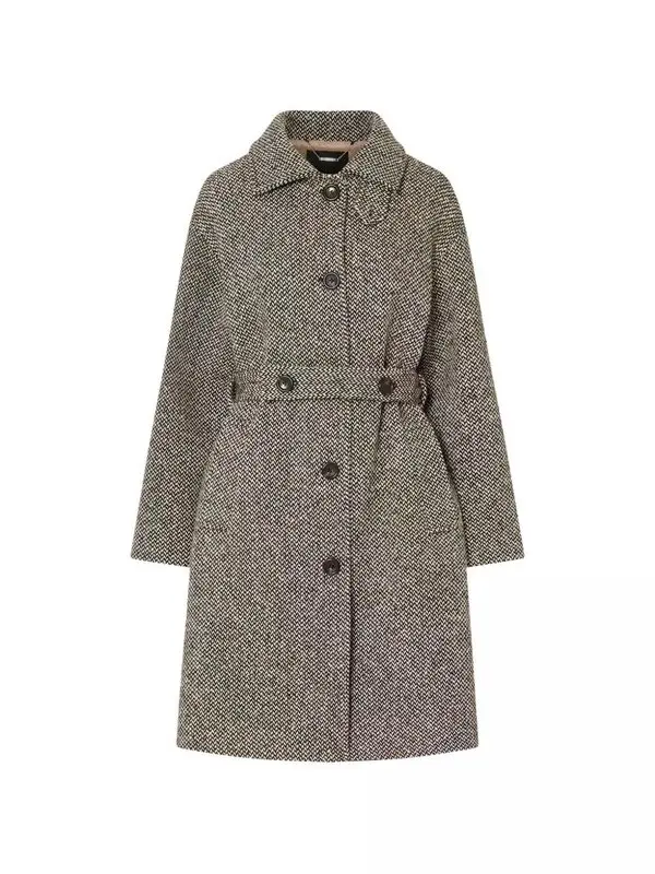 Liu Jo Wool Coat With Belt - Brown